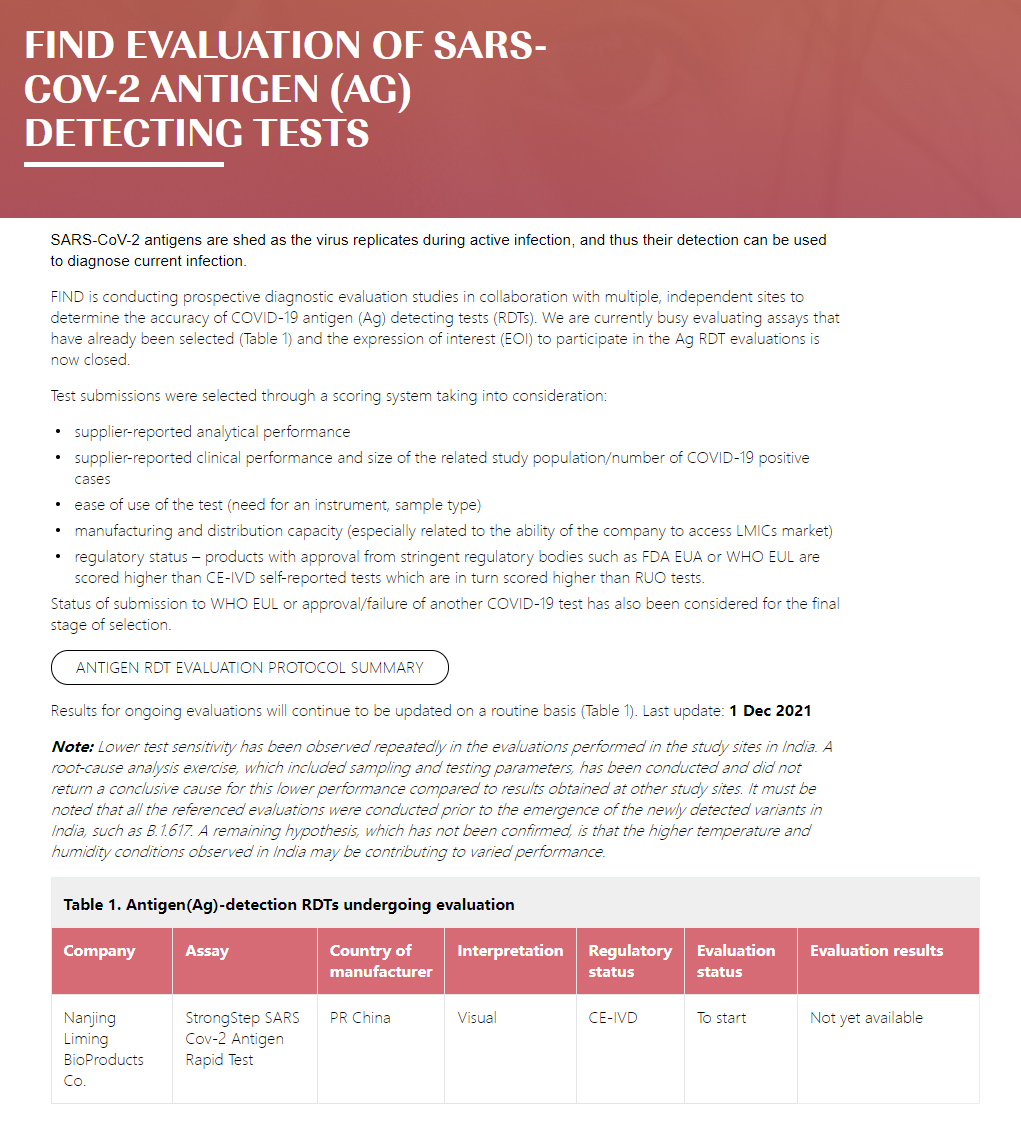 News - StrongStep® SARS-CoV-2 Antigen Rapid Test included in the FIND ...
